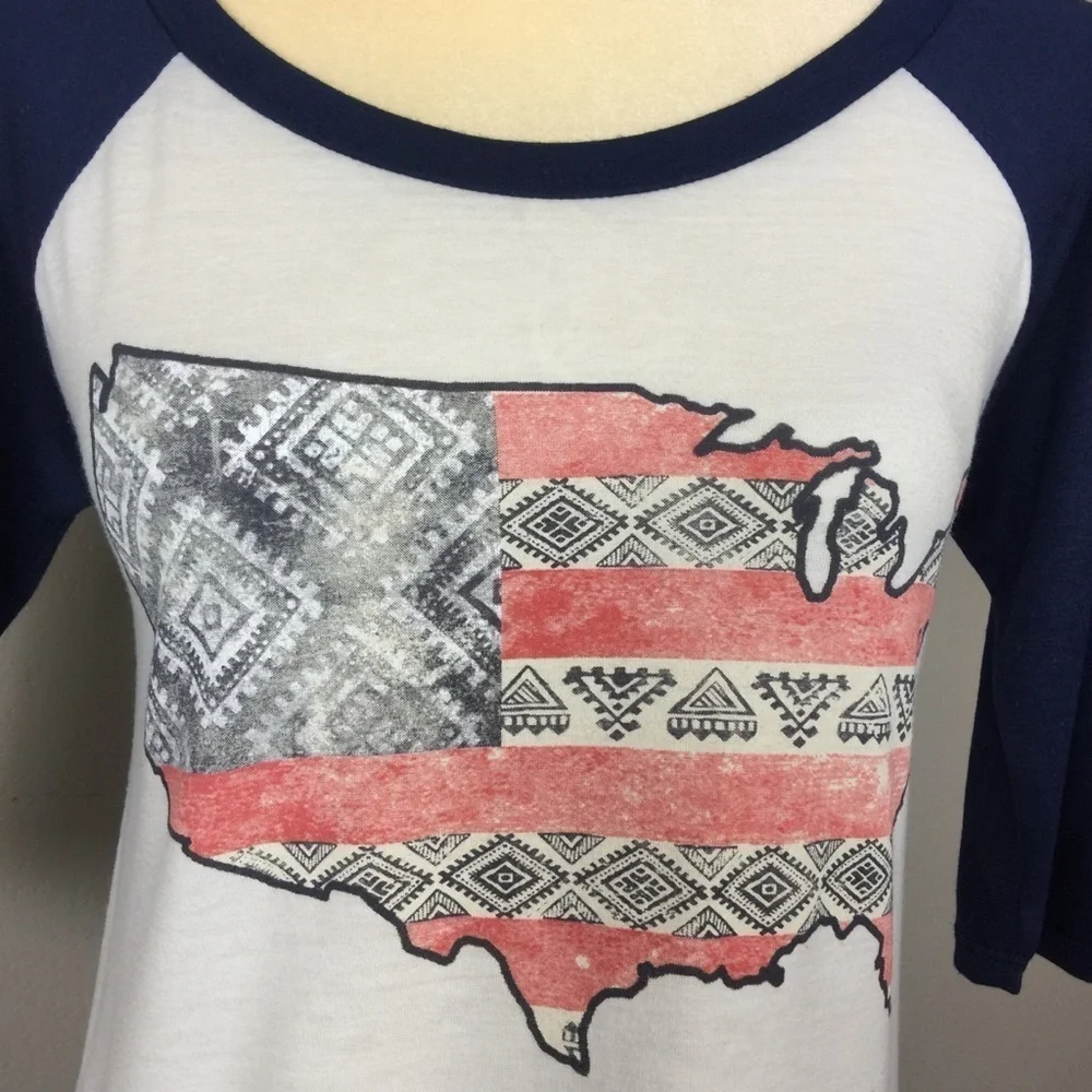 Red Camel | Tops | Red Camel Southwestern Usa Map Raglan Tee Shirt ...